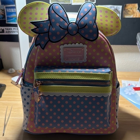 Loungefly | Bags | Minnie Mouse Pastel Polka Dot Mini Backpack | Poshmark